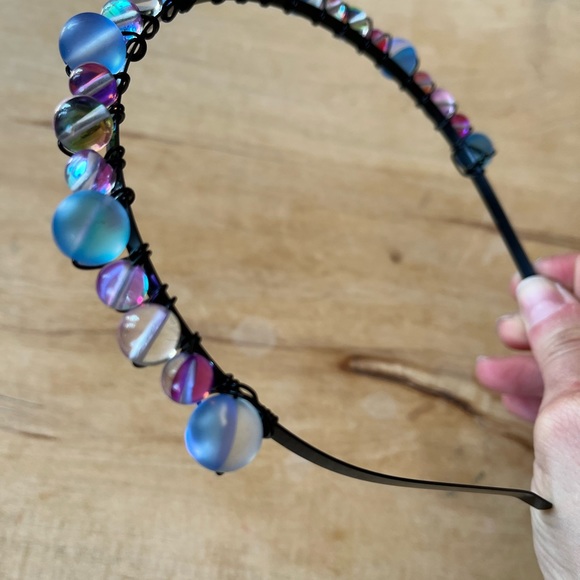 Accessories | Nwot Wire Wrapped Headband Crown With Blue And Purple ...